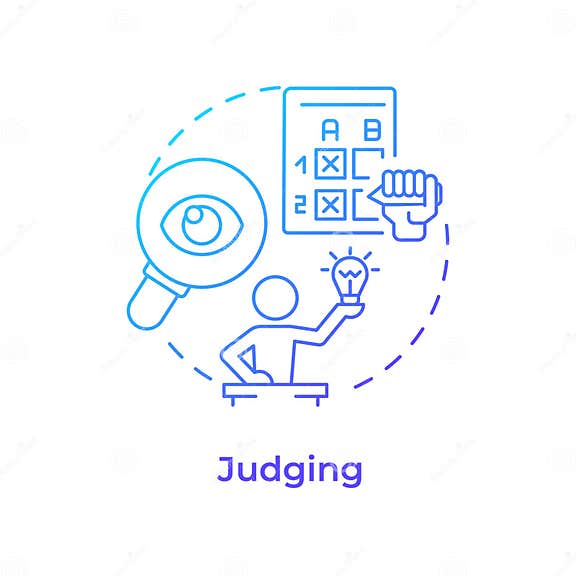 Judging Blue Gradient Concept Icon Stock Vector - Illustration of ...
