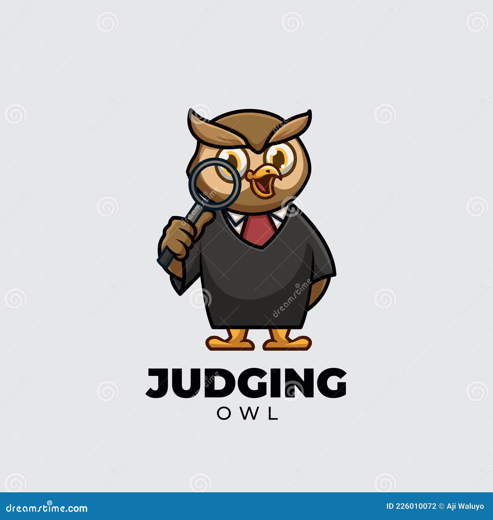 Judging Owl Creative Cartoon Mascot Logo Stock Illustration ...