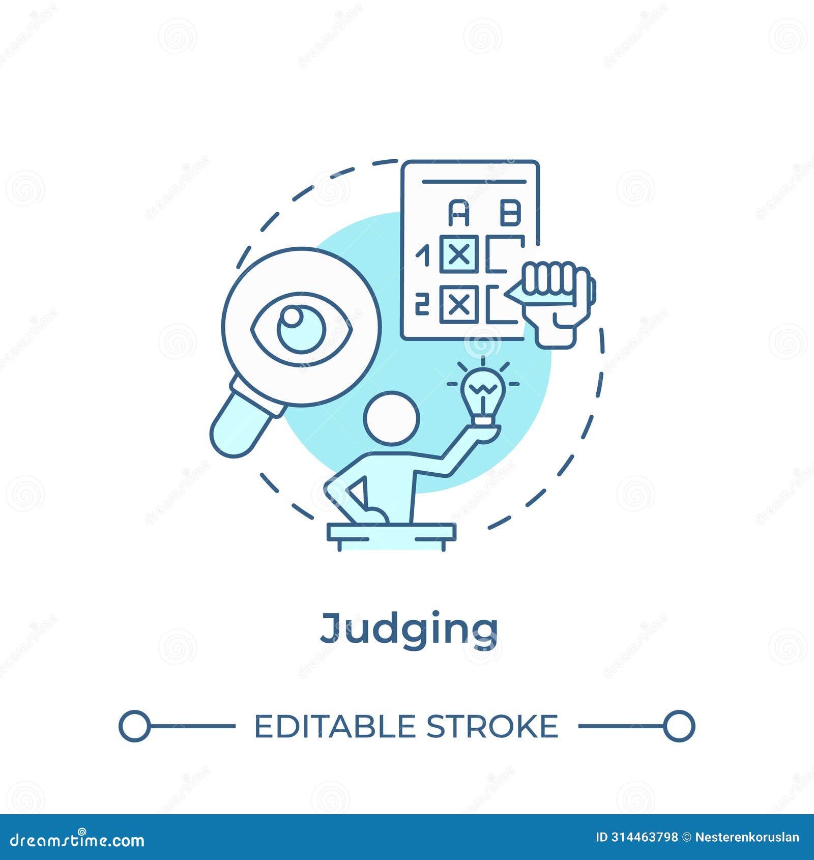 Judging Soft Blue Concept Icon Stock Vector - Illustration of color ...