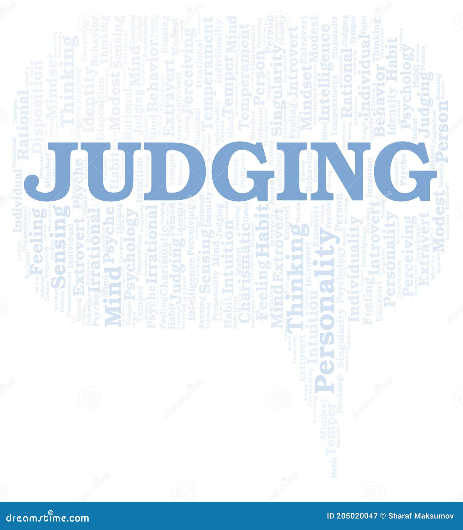 Judging Typography Word Cloud Create with the Text only. Stock ...