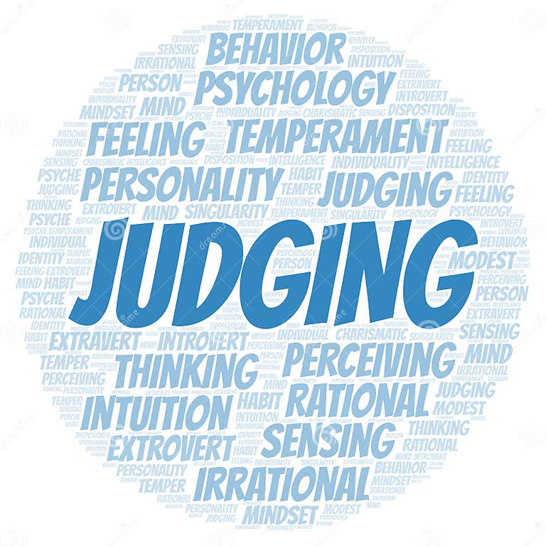 Judging Typography Word Cloud Create with the Text only. Stock ...