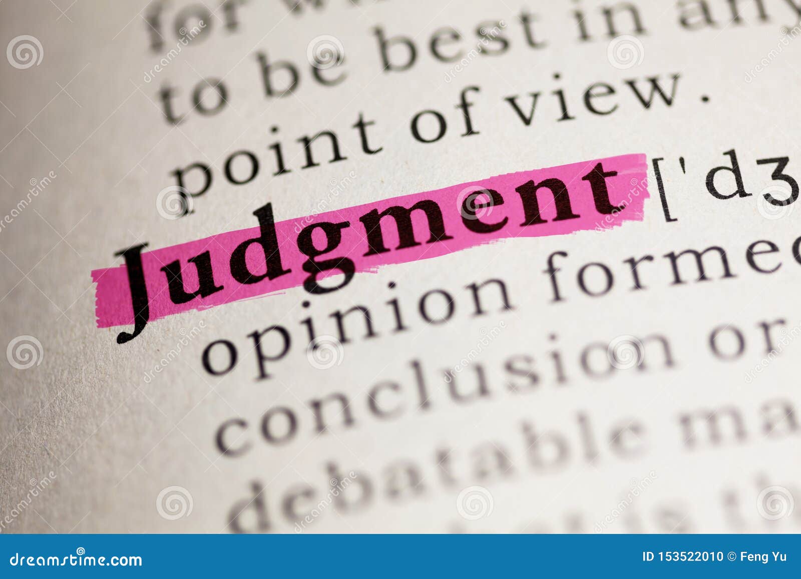 Definition of the Word Judgment Stock Photo - Image of close, fake ...
