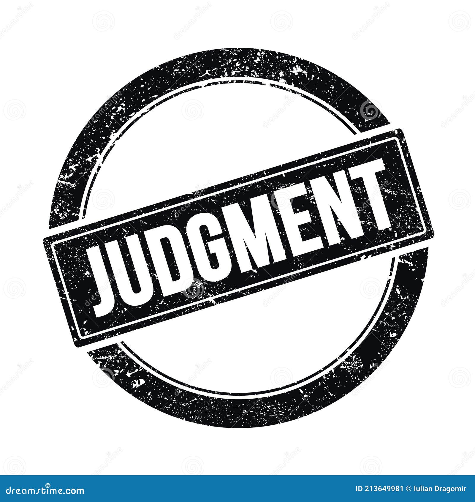 JUDGMENT Text on Black Grungy Round Stamp Stock Illustration ...