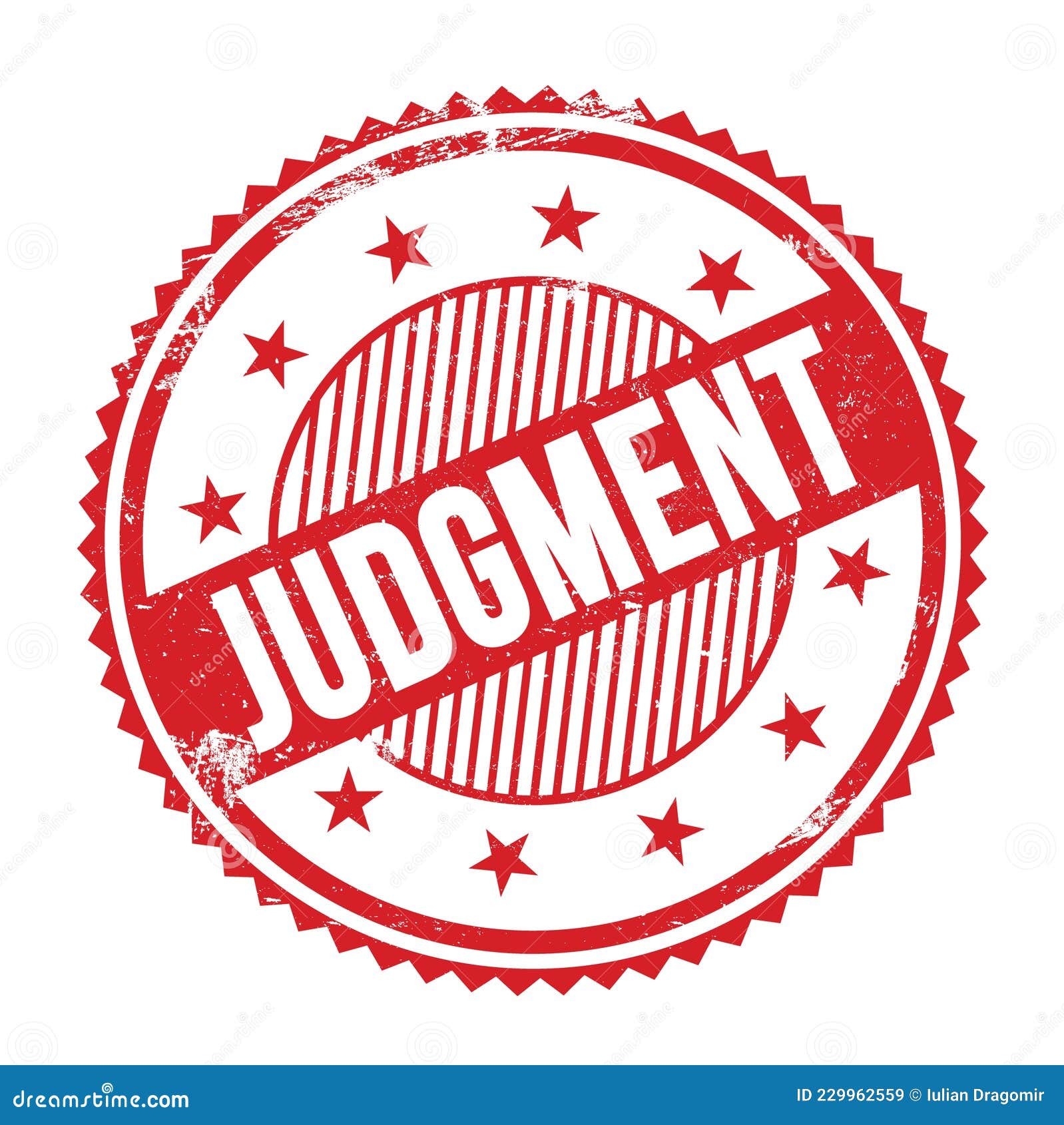 JUDGMENT Text Written on Red Grungy Round Stamp Stock Illustration ...