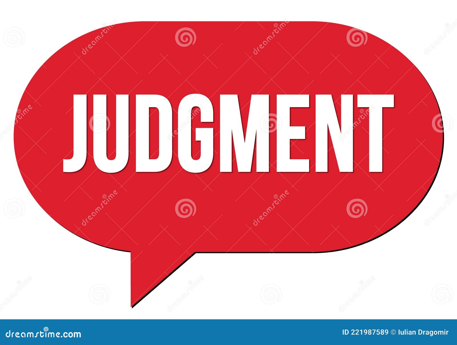 JUDGMENT Text Written in a Red Speech Bubble Stock Illustration ...