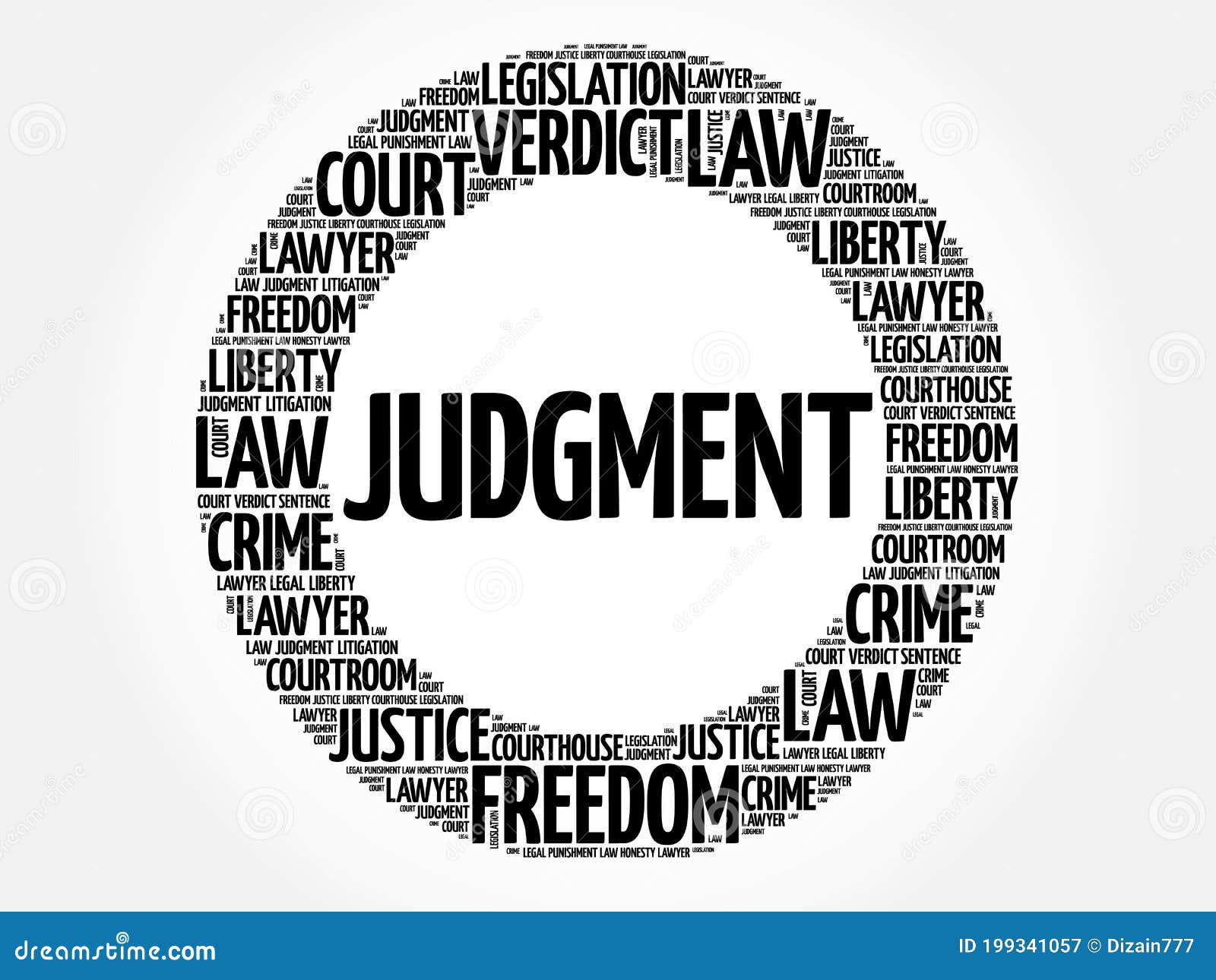 Judgment word cloud stock illustration. Illustration of juridical ...