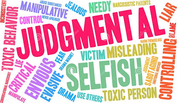 Judgmental Word Cloud stock illustration. Illustration of drama - 104012775