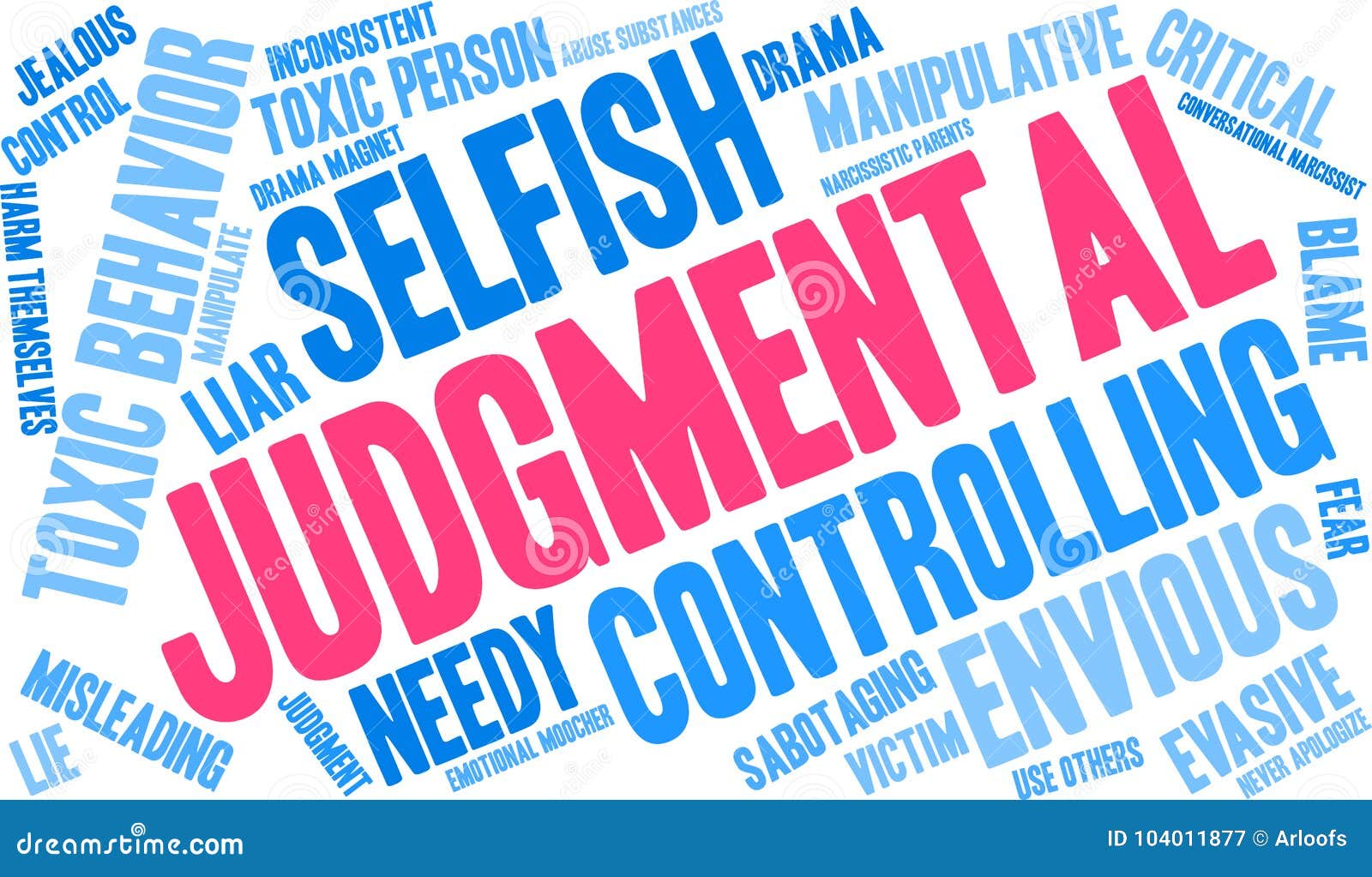 Judgmental Word Cloud stock vector. Illustration of narcissistic ...