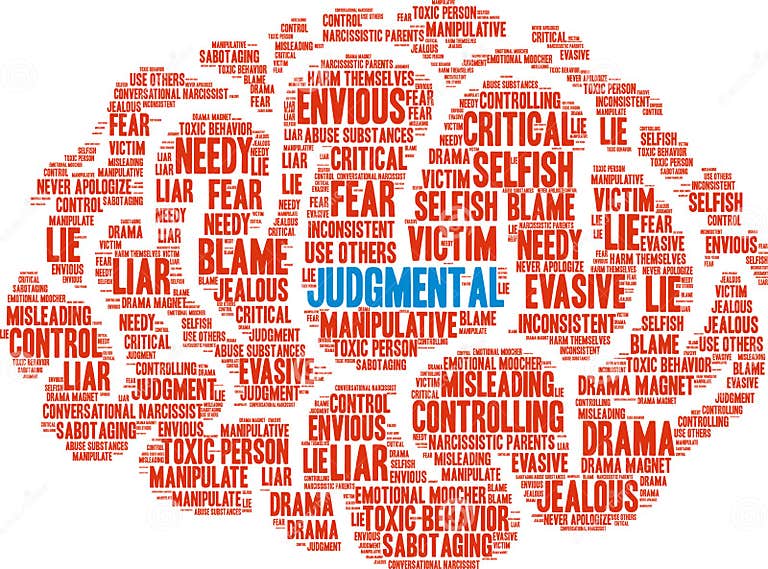 Judgmental word cloud stock vector. Illustration of misleading - 104014451