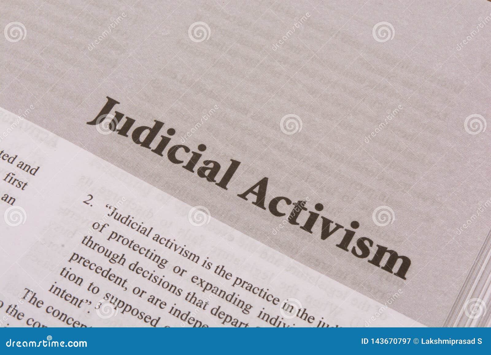 Judicial Activism Print on a Paper As a Headline Stock Image - Image of ...