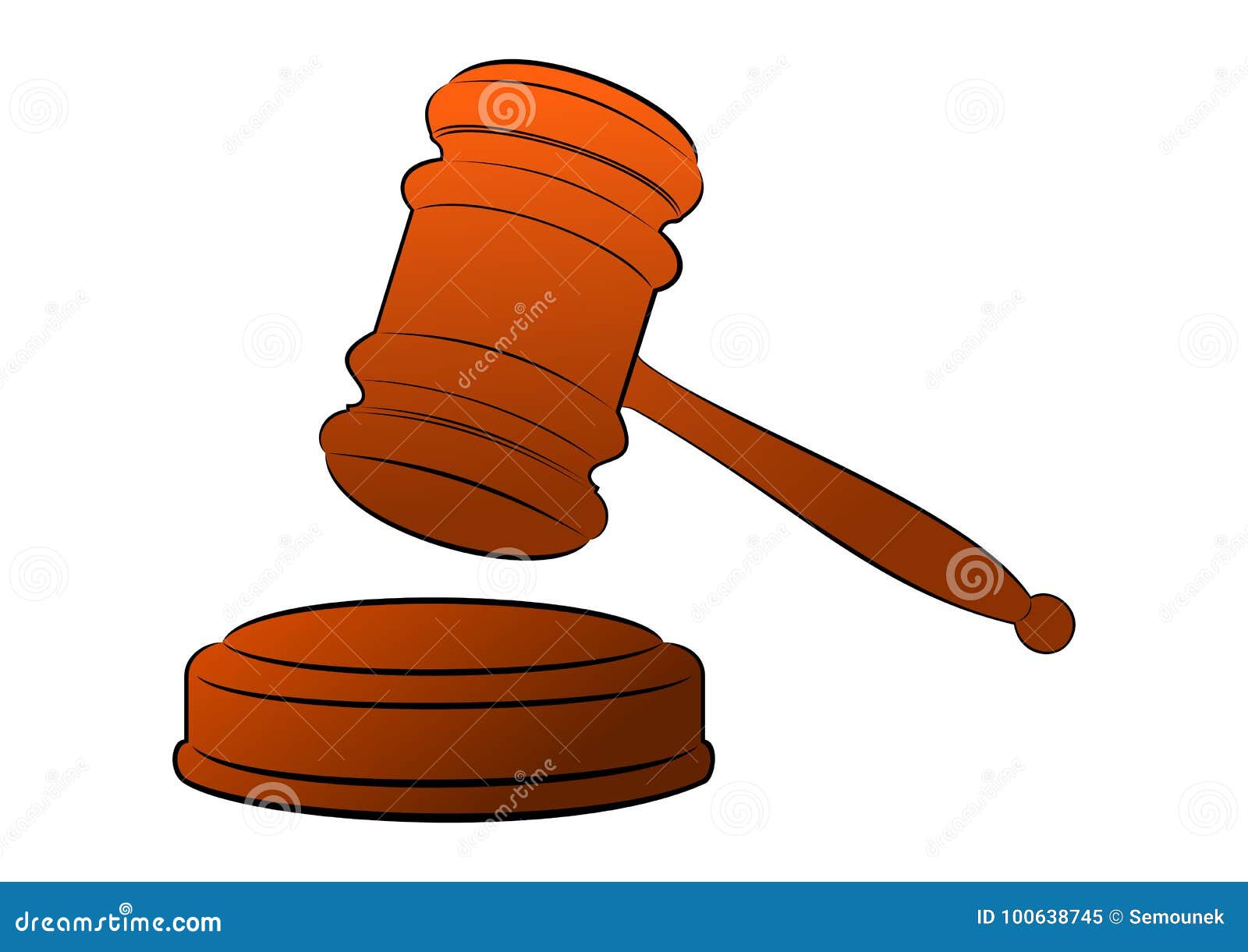 Judicial or auction gavel stock vector. Illustration of justice - 100638745
