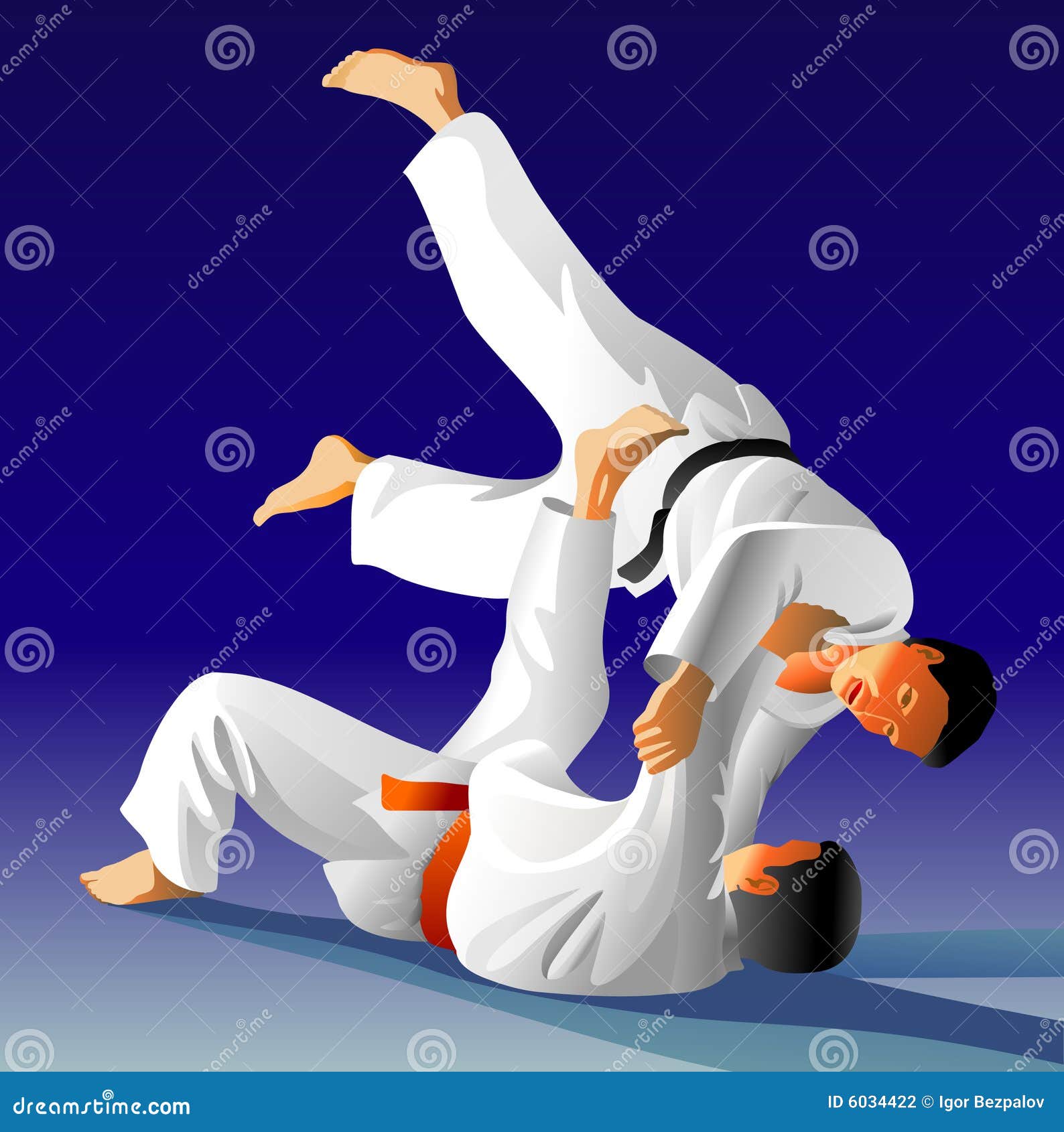 Judo stock vector. Illustration of defeat, combative, competition - 6034422