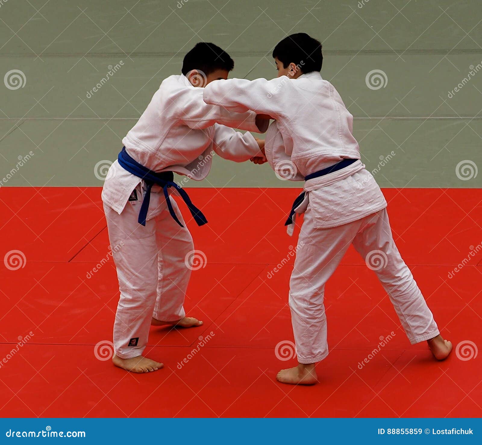 Judo Competition with Young Competitors Editorial Stock Image - Image ...