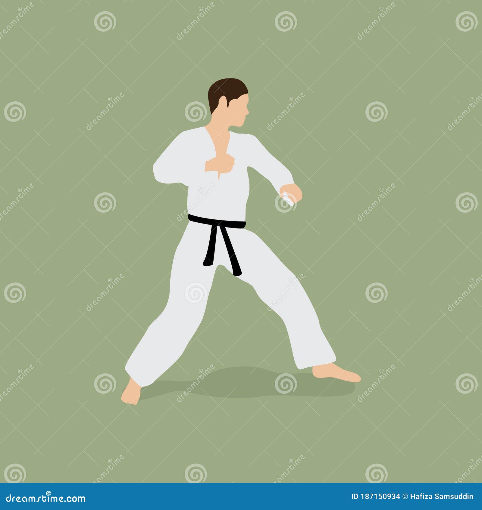 Judo Karate Player. Vector Illustration Decorative Design Stock Vector ...