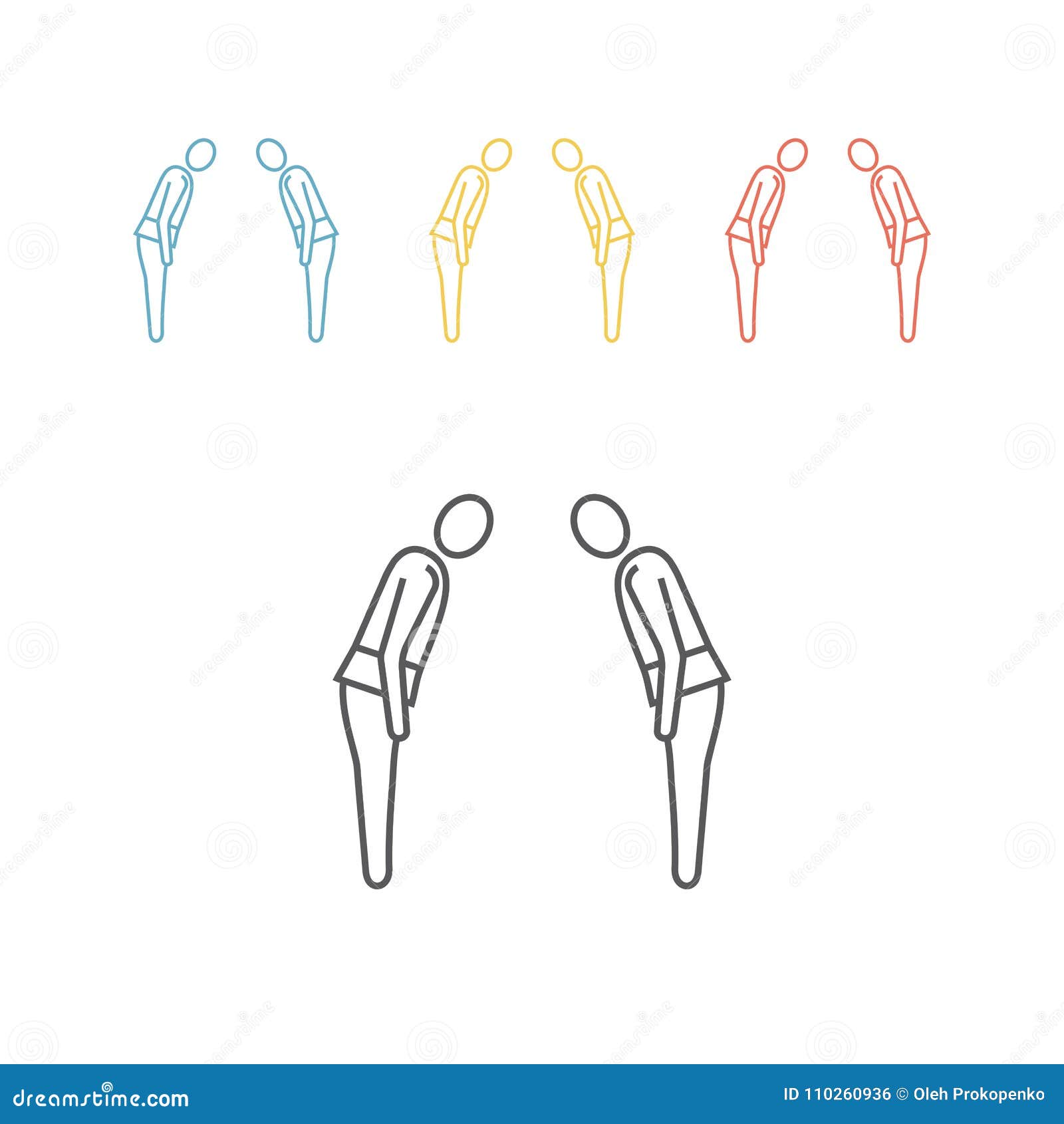 Judo line icon stock vector. Illustration of bowing - 110260936