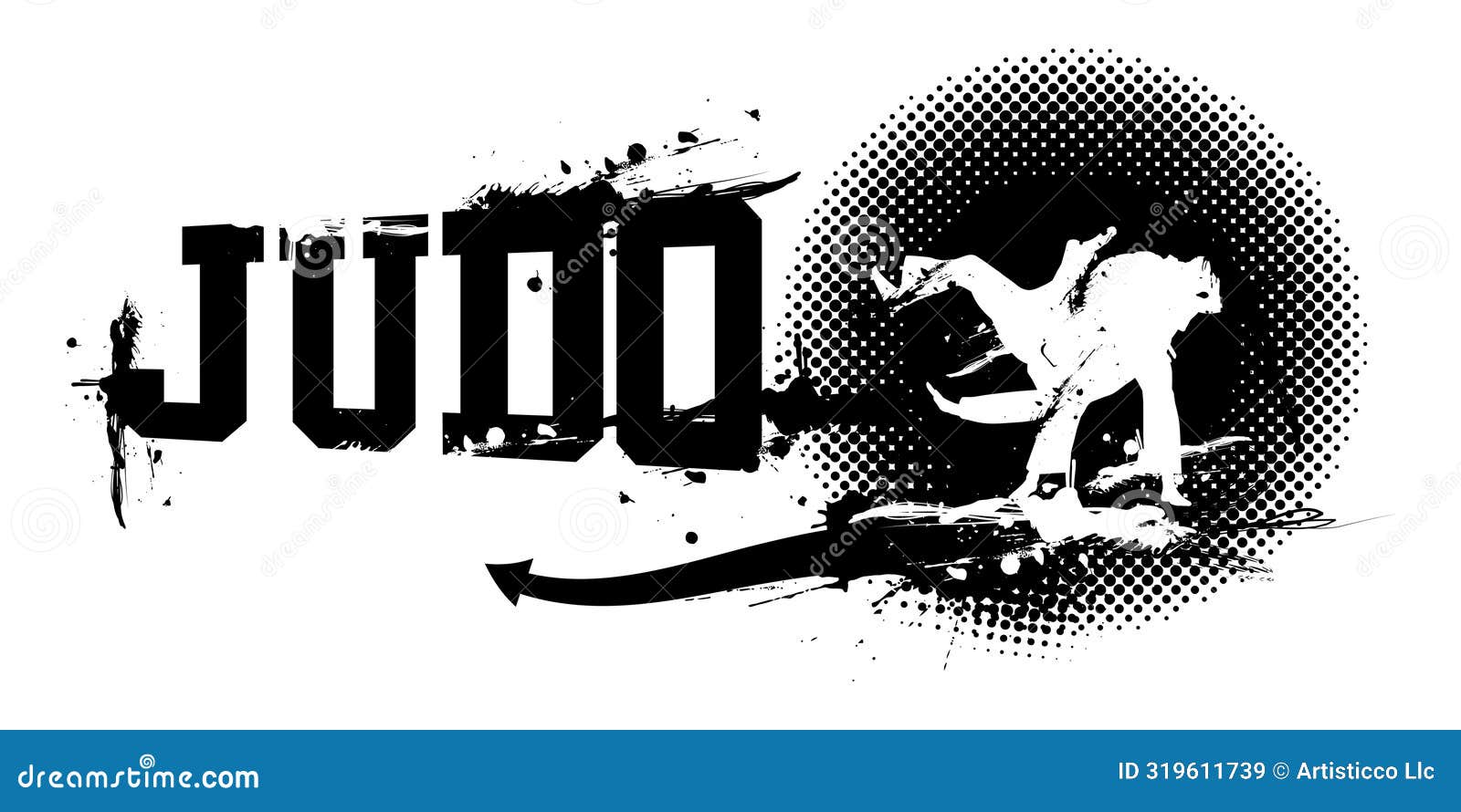 Judo Martial Arts Banner Vector Illustration Stock Illustration ...