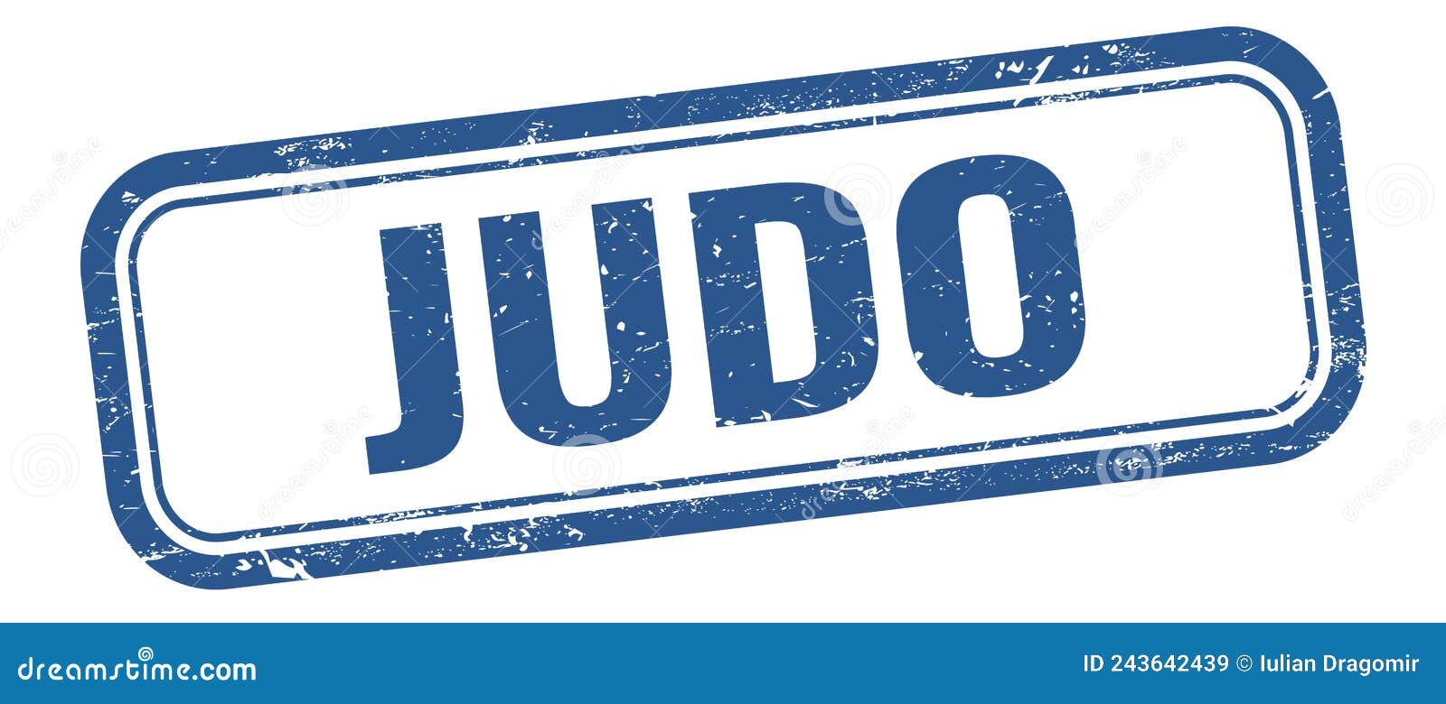 JUDO Text on Blue Grungy Vintage Stamp Stock Illustration ...