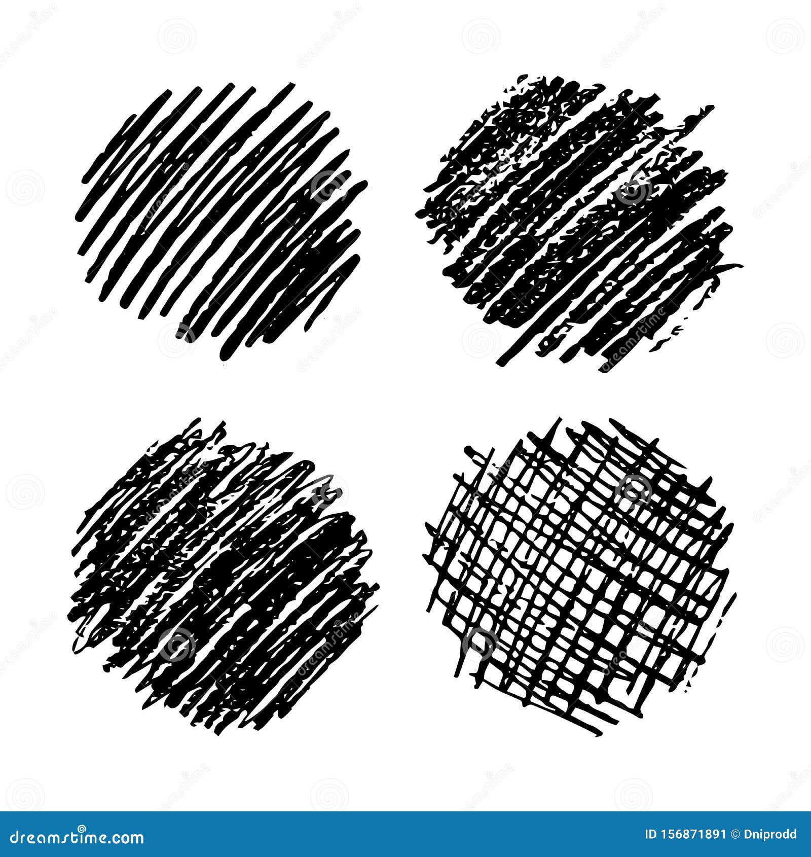 Juego De Cuatro Ejemplos De Esbozo Ilustración del Vector - Ilustración ...