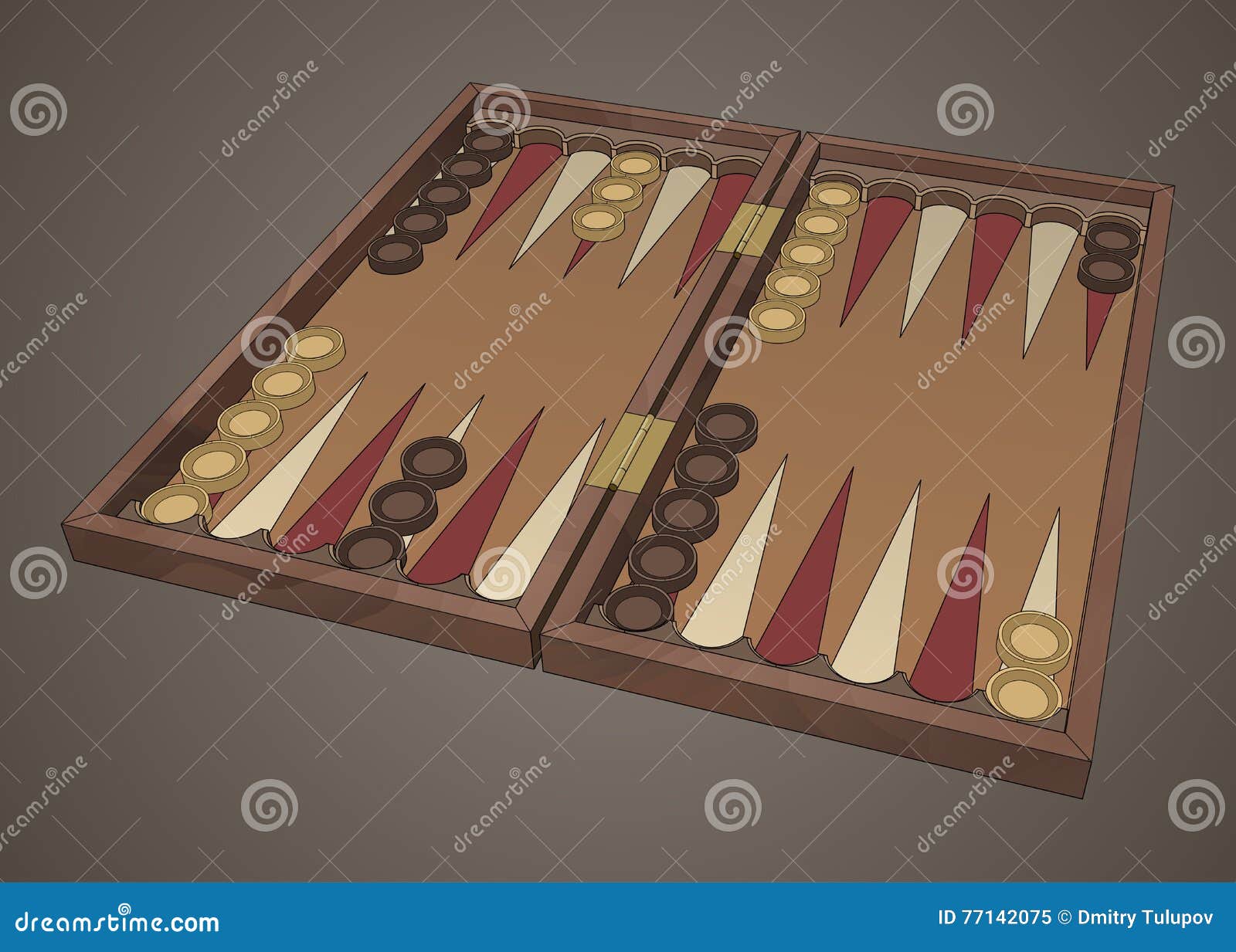 Juego De Mesa De Madera Del Tavli Del Backgammon Ilustración del Vector ...