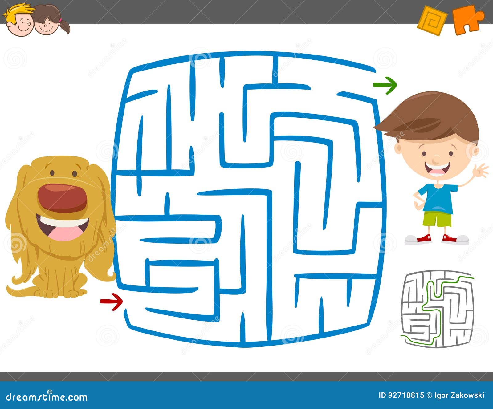 Juego Del Pasatiempo Del Laberinto Ilustración del Vector - Ilustración ...
