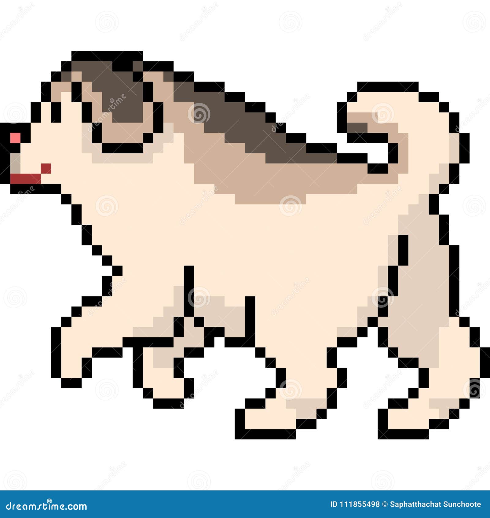 Juego Del Perrito Del Arte Del Pixel Del Vector Ilustración del Vector ...