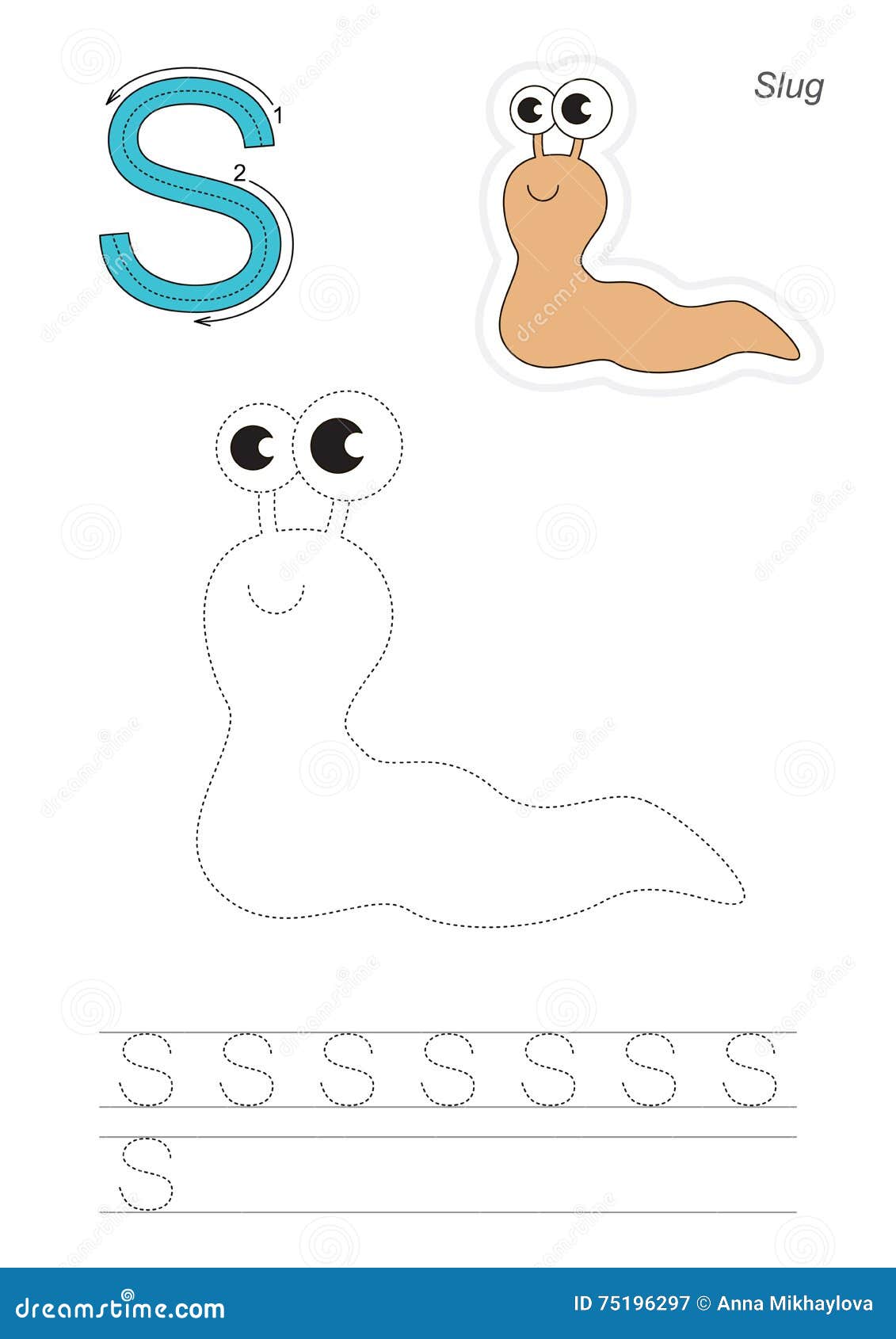 Juego Del Rastro Para La Letra S Ilustración del Vector - Ilustración ...