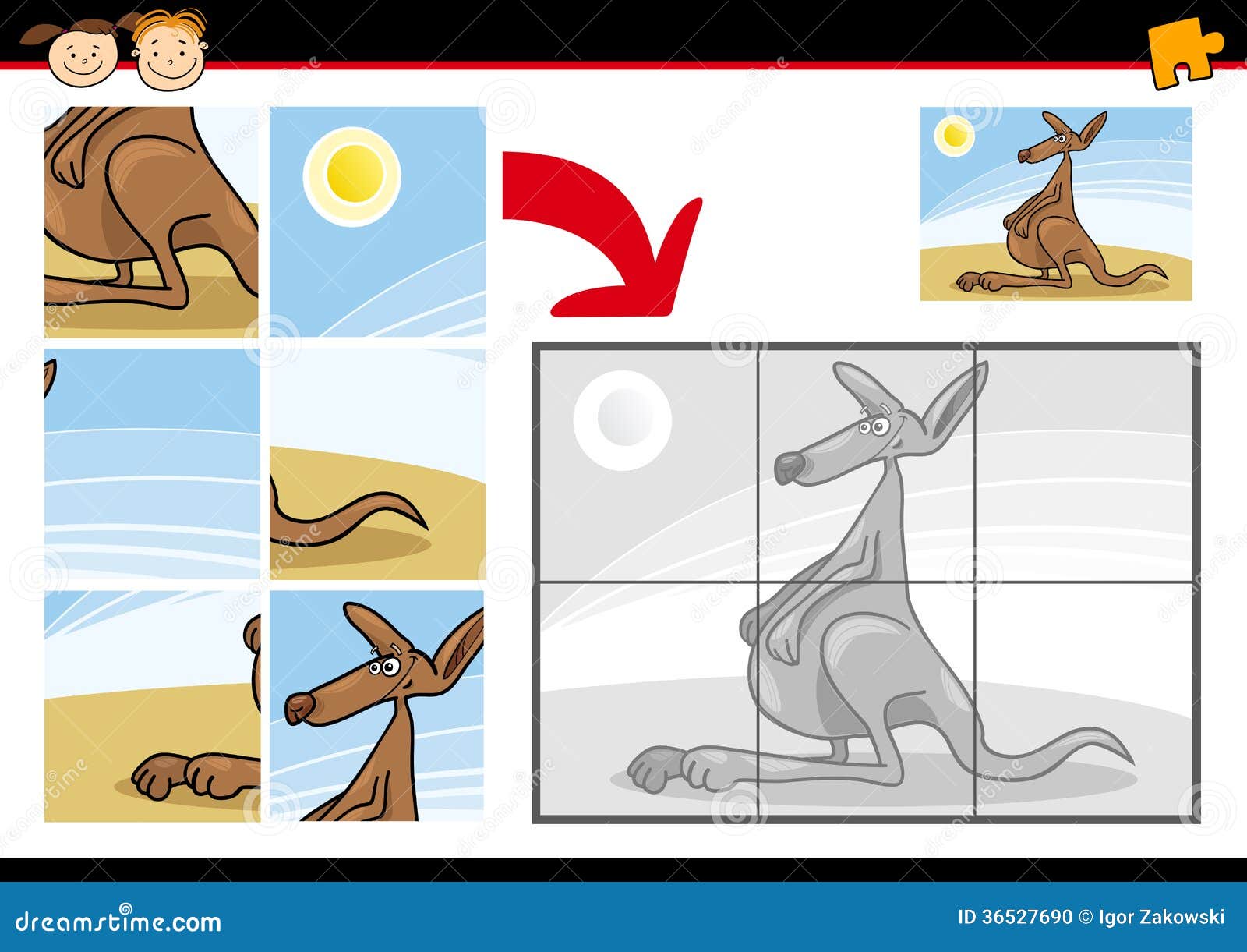 Juego Del Rompecabezas Del Canguro De La Historieta Ilustración del ... Juego Del Rompecabezas Del Canguro De La Historieta Ilustración del ...