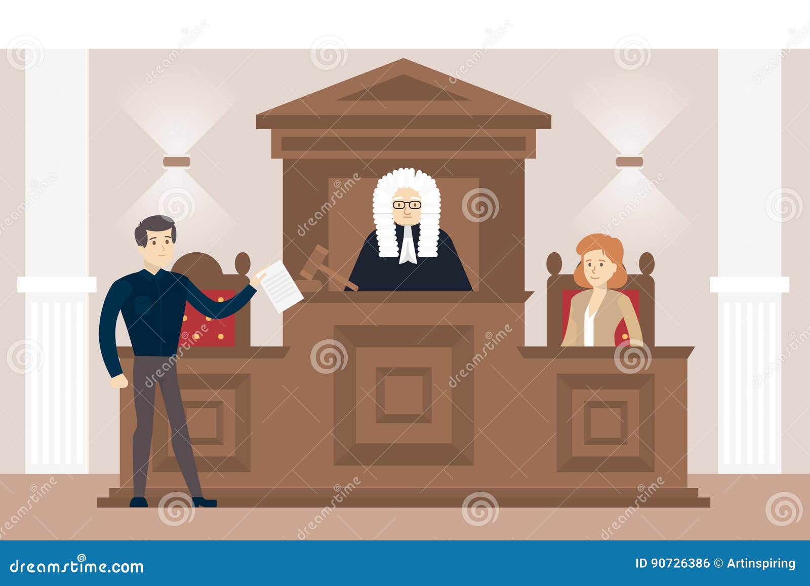 Juez in Court ilustración del vector. Ilustración de negocios - 90726386