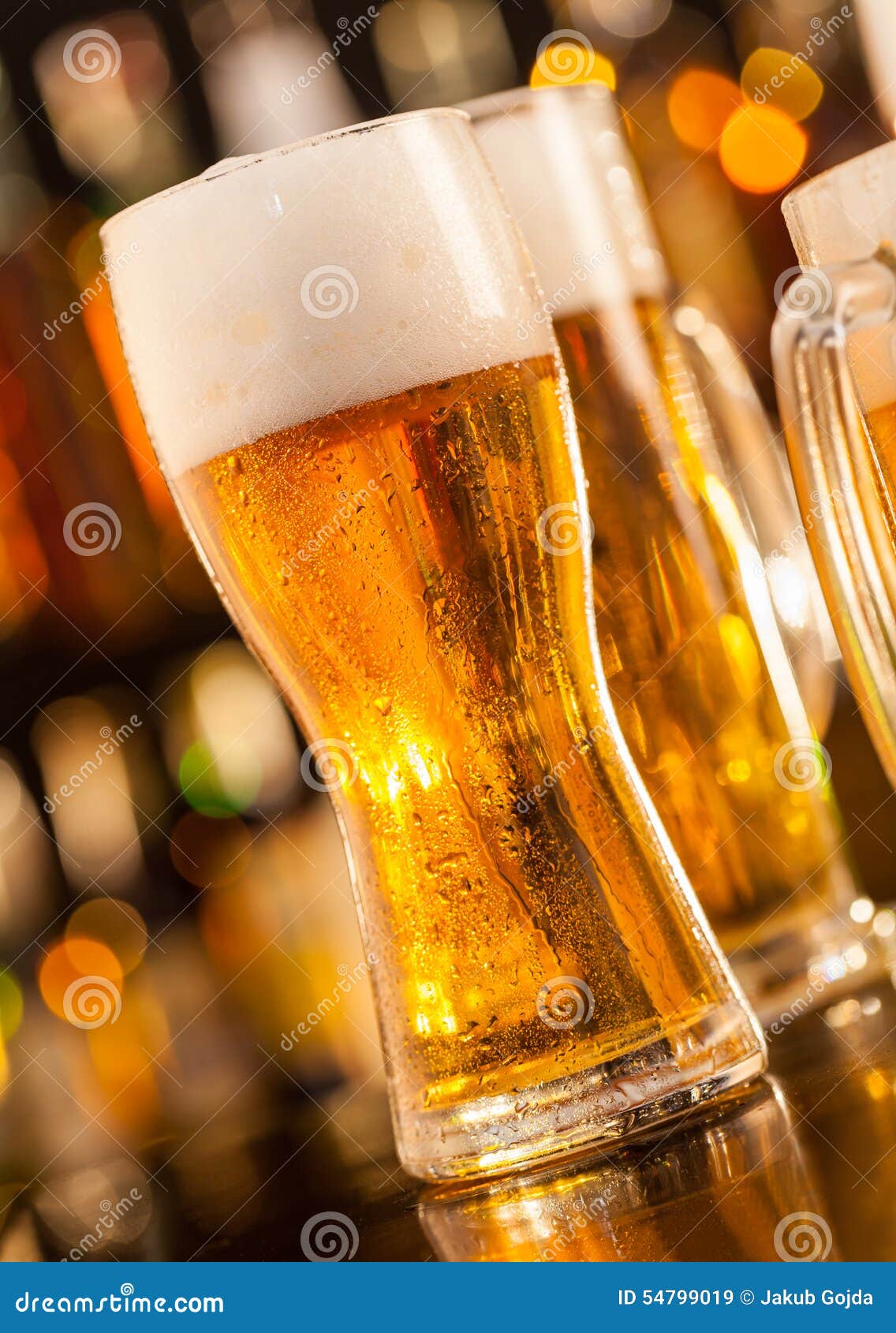 Jug of Beer Served on Bar Counter Stock Image - Image of beverage ...