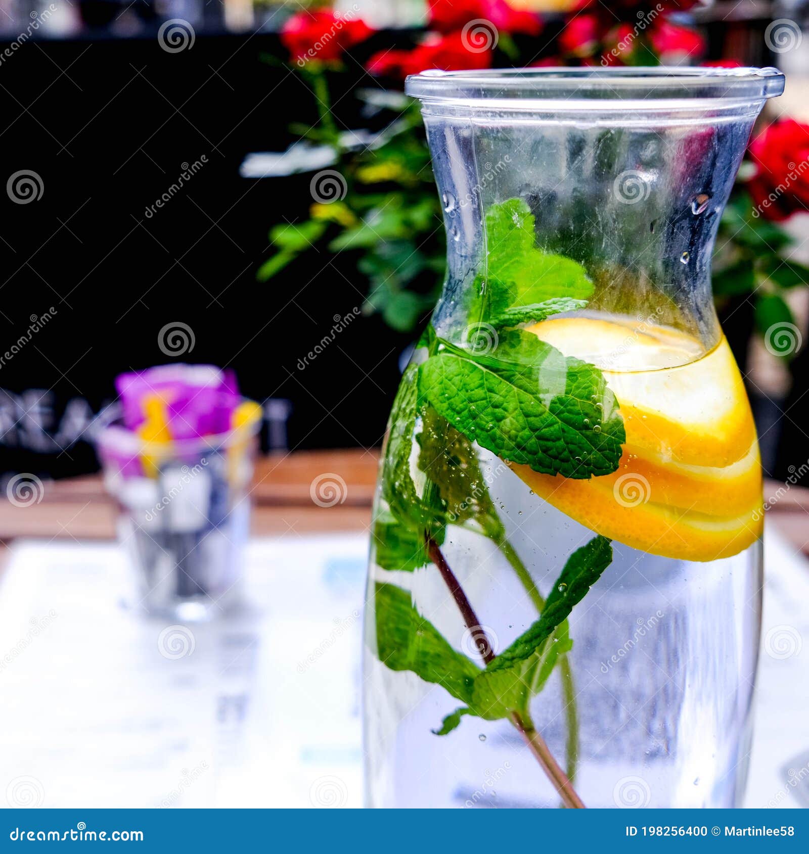 Jug of Fresh Still Water with Lemon and Mint Stock Photo - Image of ...