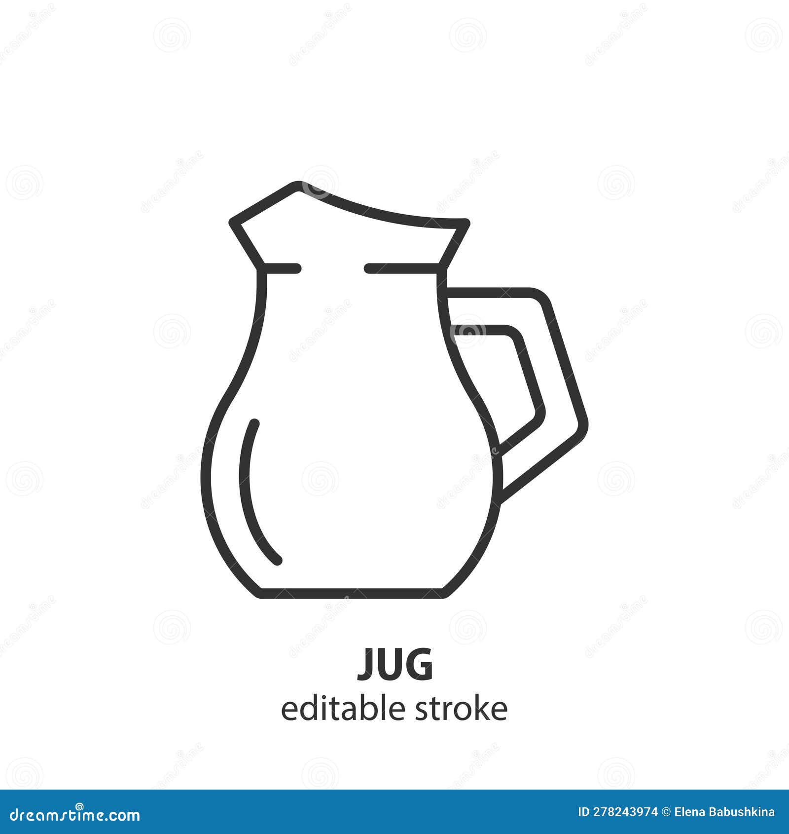 Jug Line Icon. Jar Outline Vector Symbol Stock Vector - Illustration of ...