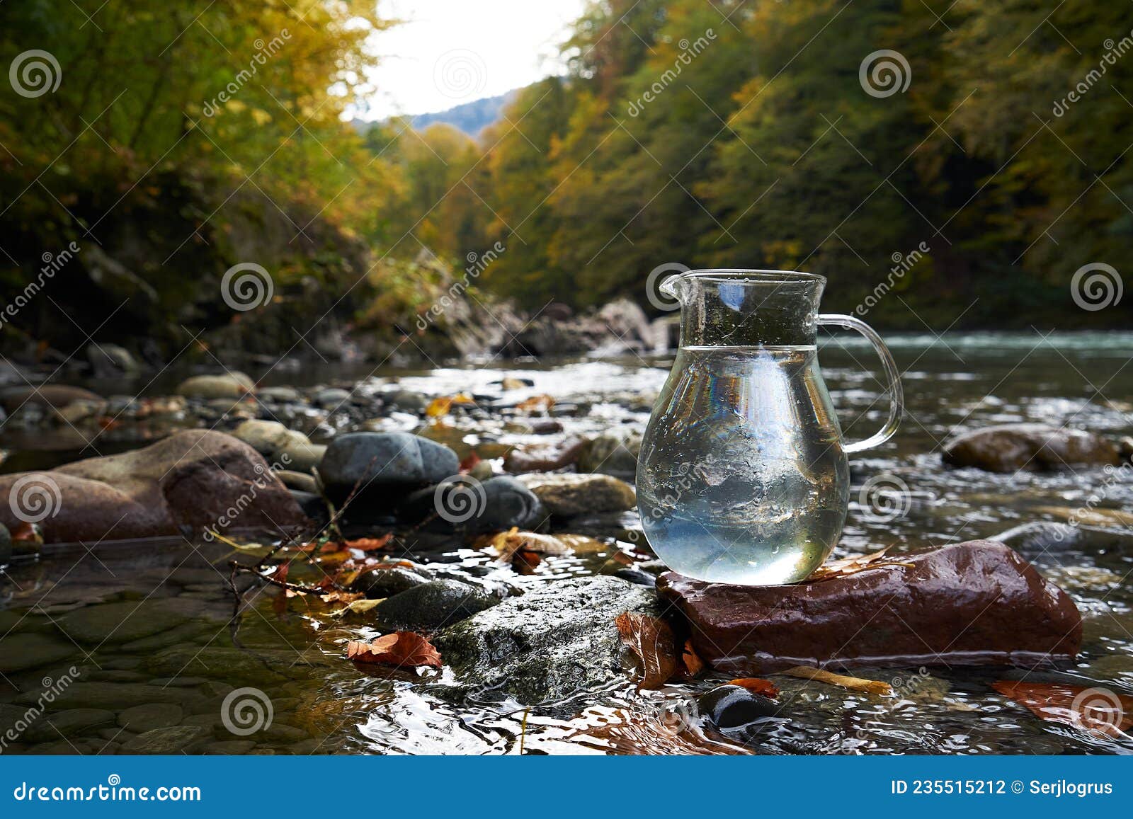 Jug of a Pure River of Water Stock Photo - Image of pleasure, brook ...