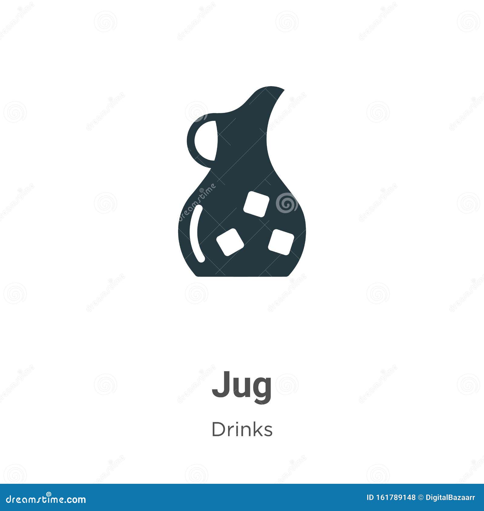 Jug Vector Icon on White Background. Flat Vector Jug Icon Symbol Sign ...