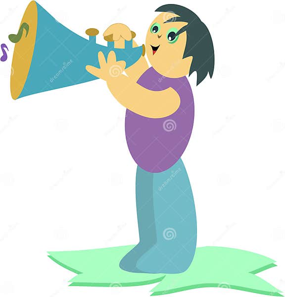 Jugador de claxon ilustración del vector. Ilustración de ejecutante ...