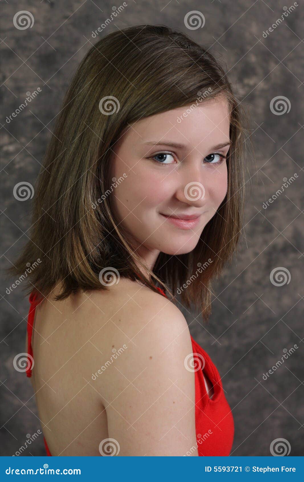 Jugendlich Mädchen-rechte Schulter Stockbild - Bild von haar, glücklich ...