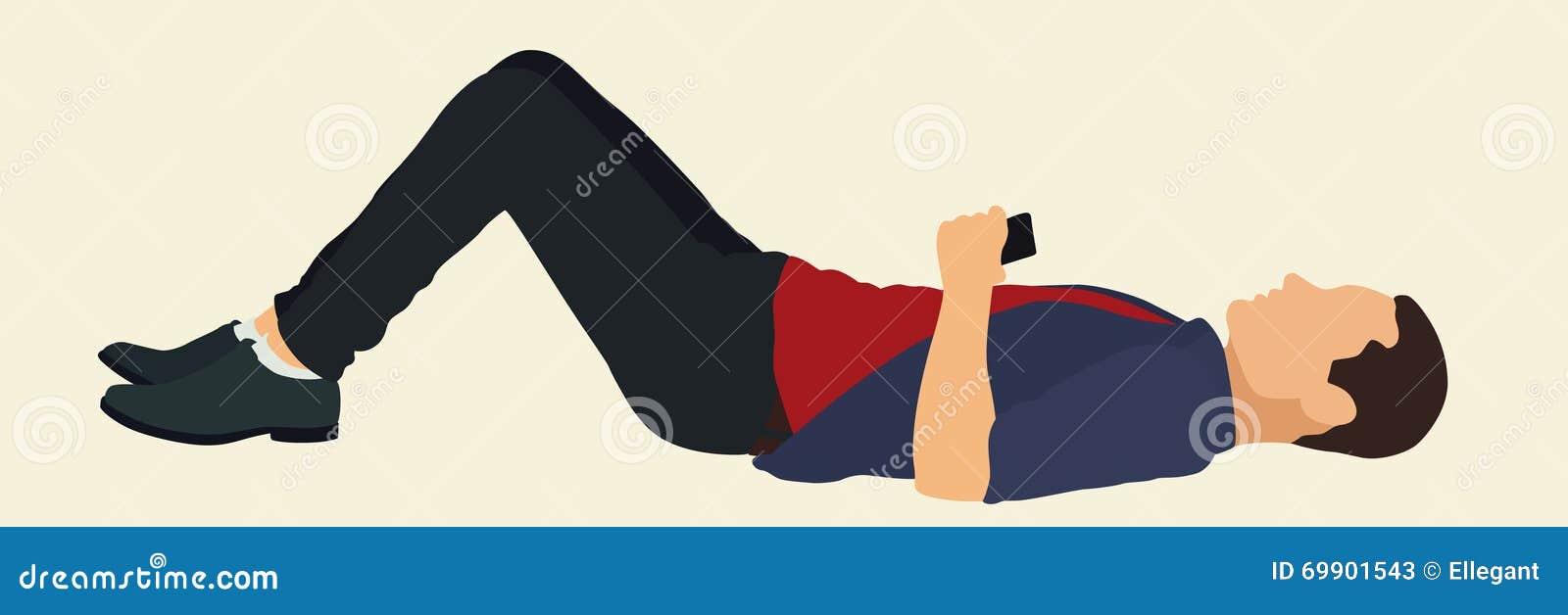 Jugendlich sich hinlegen vektor abbildung. Illustration von legen ...