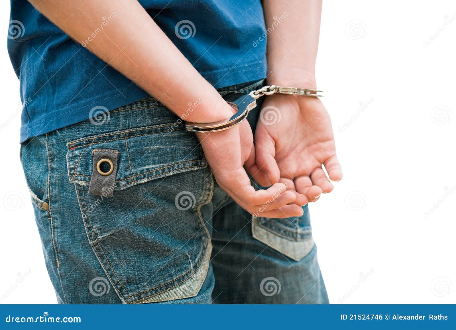 Jugendlicher in Den Handschellen Stockfoto - Bild von verbrechen ...