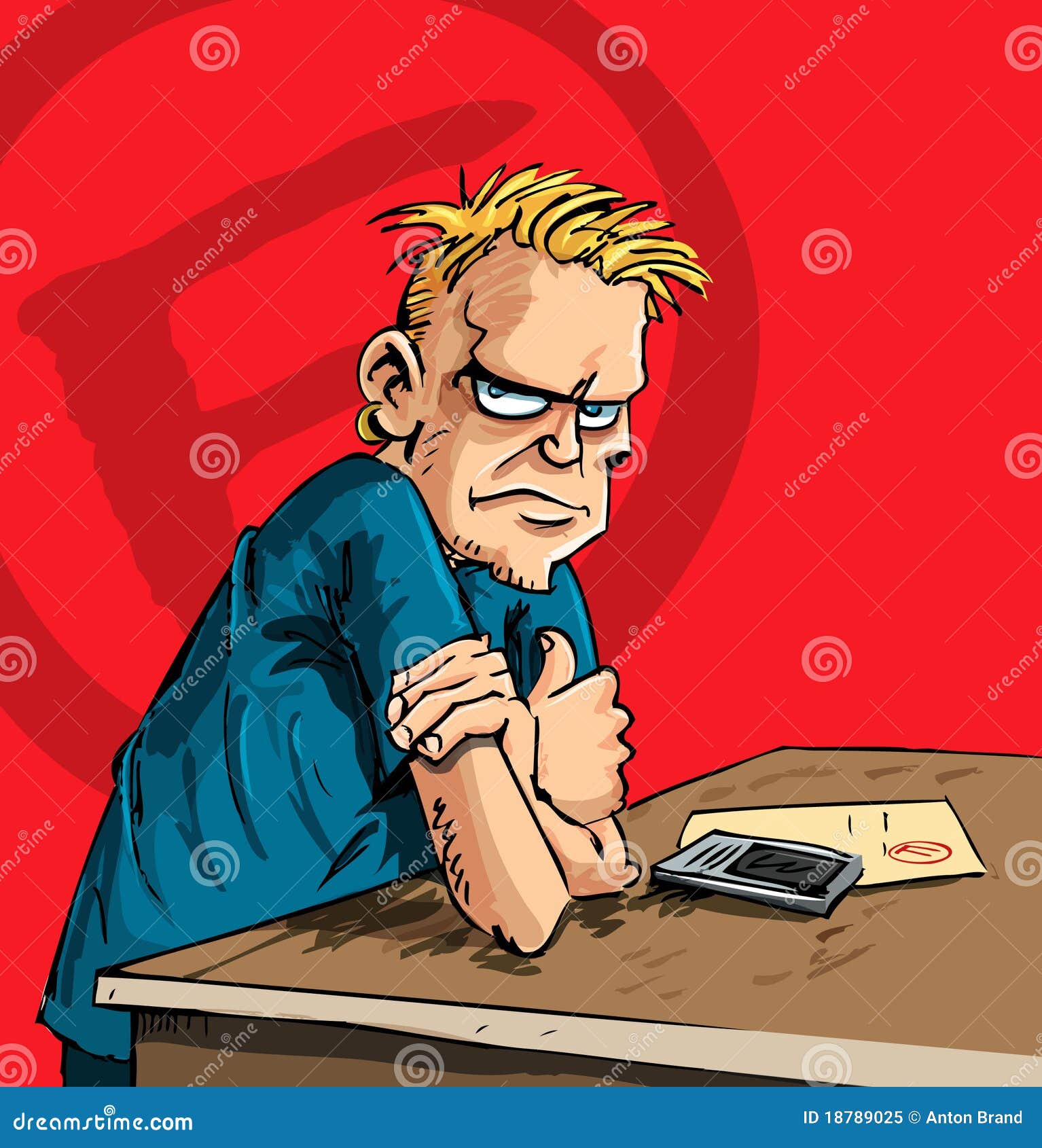 Jugendlicher Mit Einem Scowling Gesicht Vektor Abbildung - Illustration ...