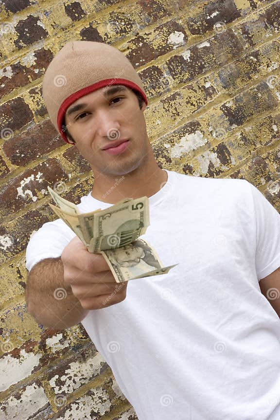 Jugendlicher mit Geld stockbild. Bild von jugendlicher - 1038207