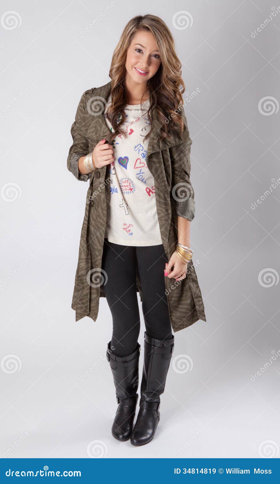 Jugendmode-Modell stockbild. Bild von getrennt, haar - 34814819