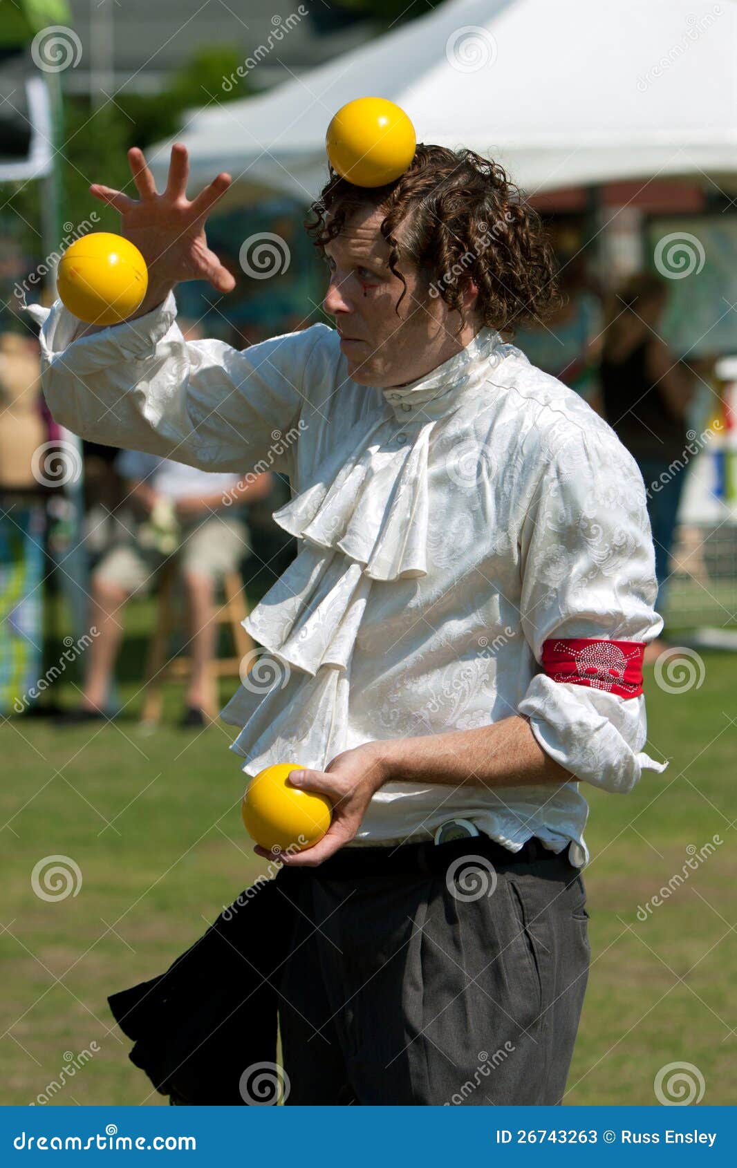 Juggler Balances Ball on Head at Festival Editorial Stock Photo - Image ...