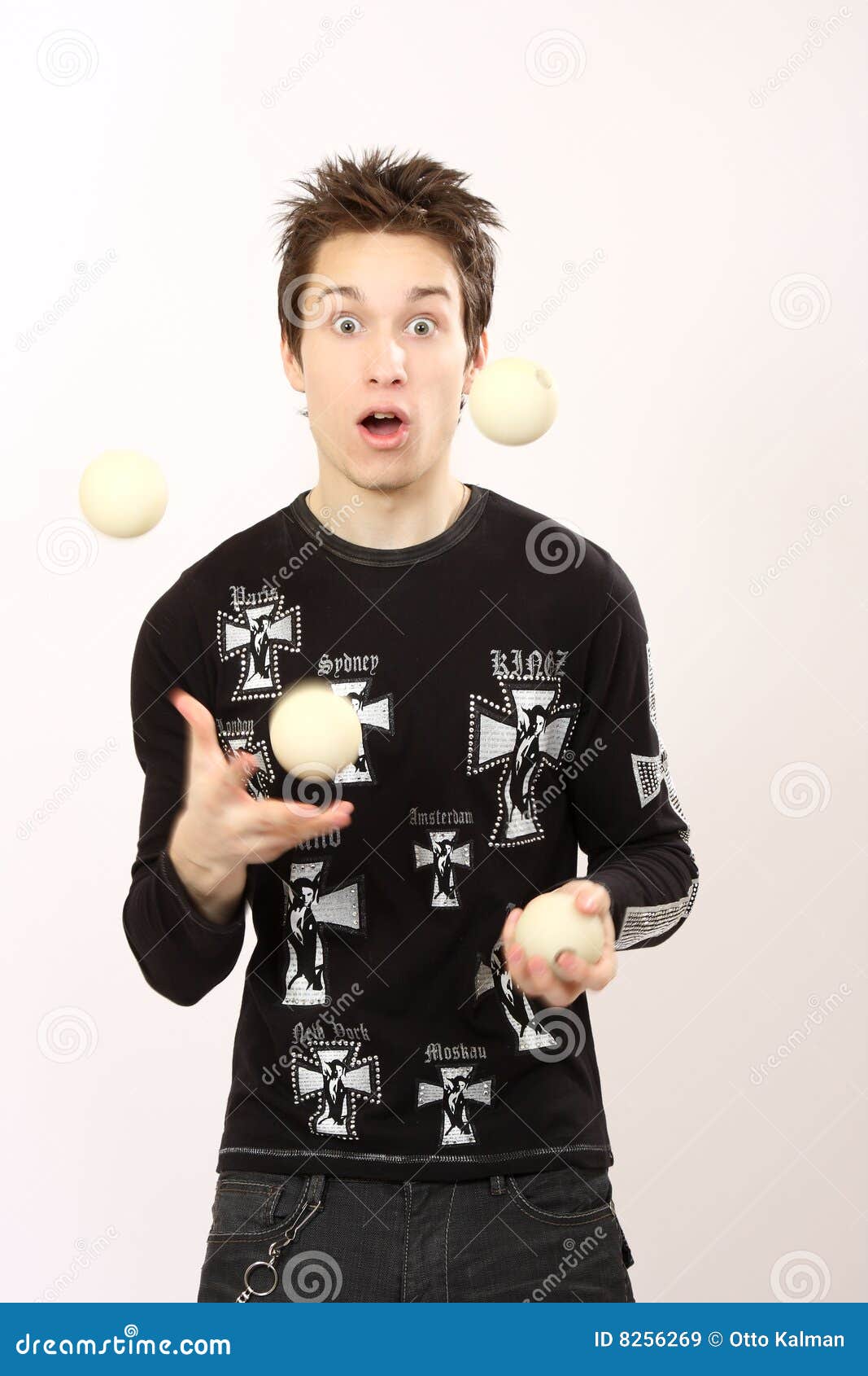 Juggler boy stock image. Image of portrait, balance, wondering - 8256269