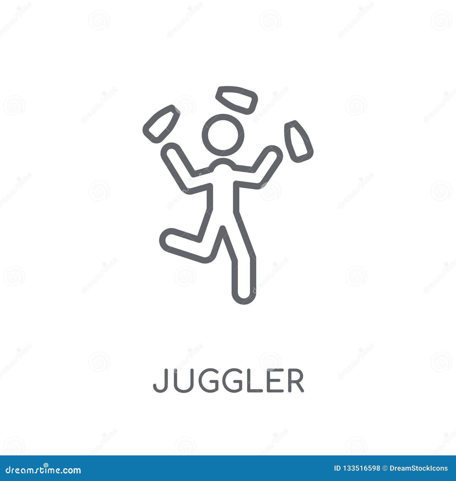 Juggler Linear Icon. Modern Outline Juggler Logo Concept On Whit Vector ...