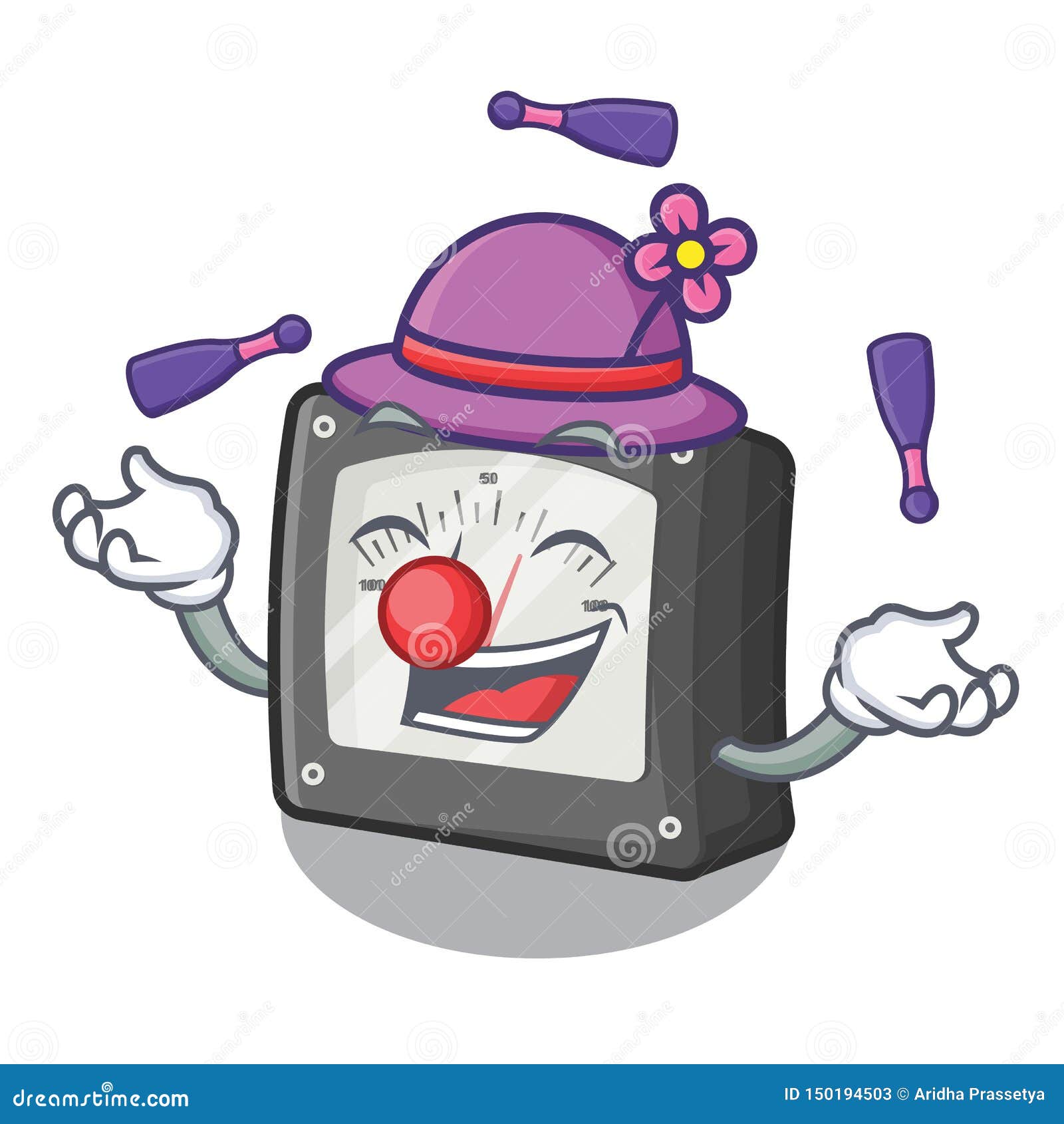 Juggling Amperage Meter Above the Cartoon Table Stock Vector ...