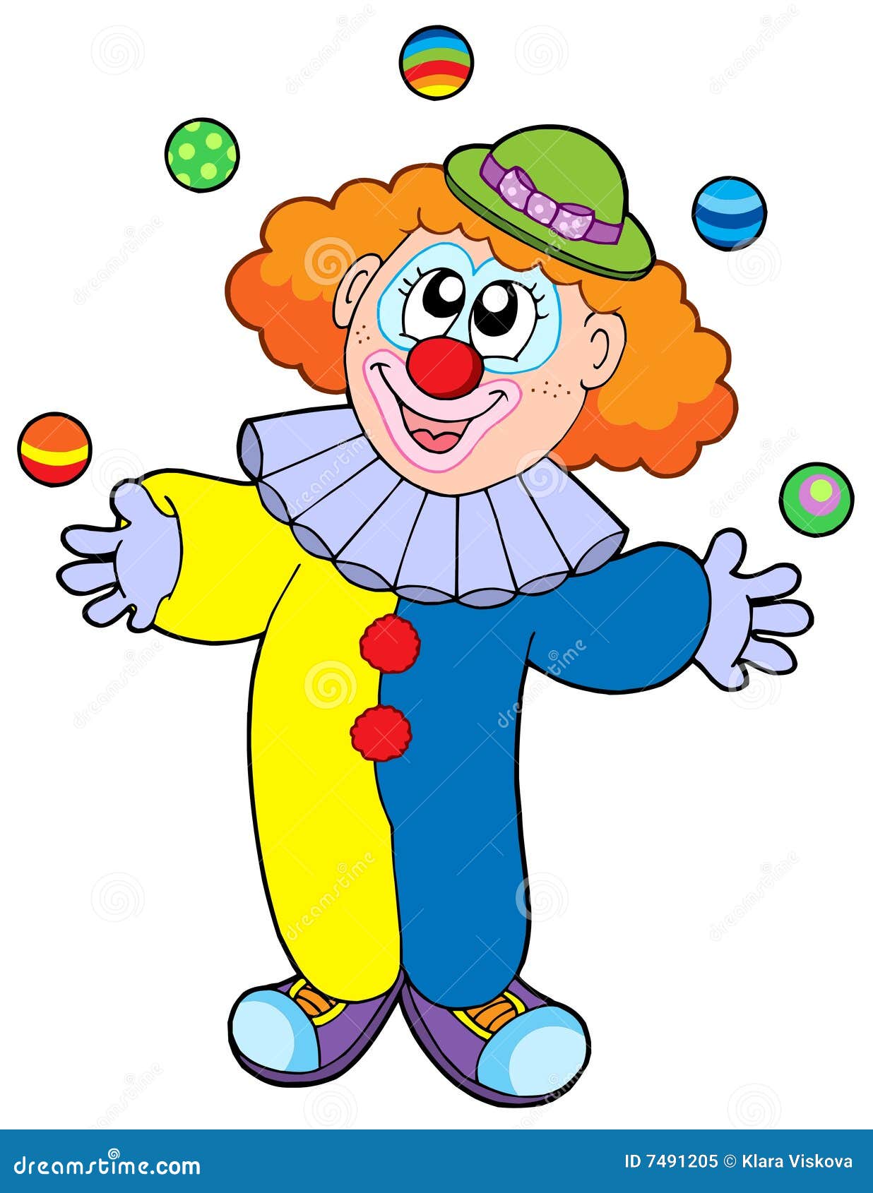 Juggling cartoon clown stock vector. Illustration of colorful - 7491205