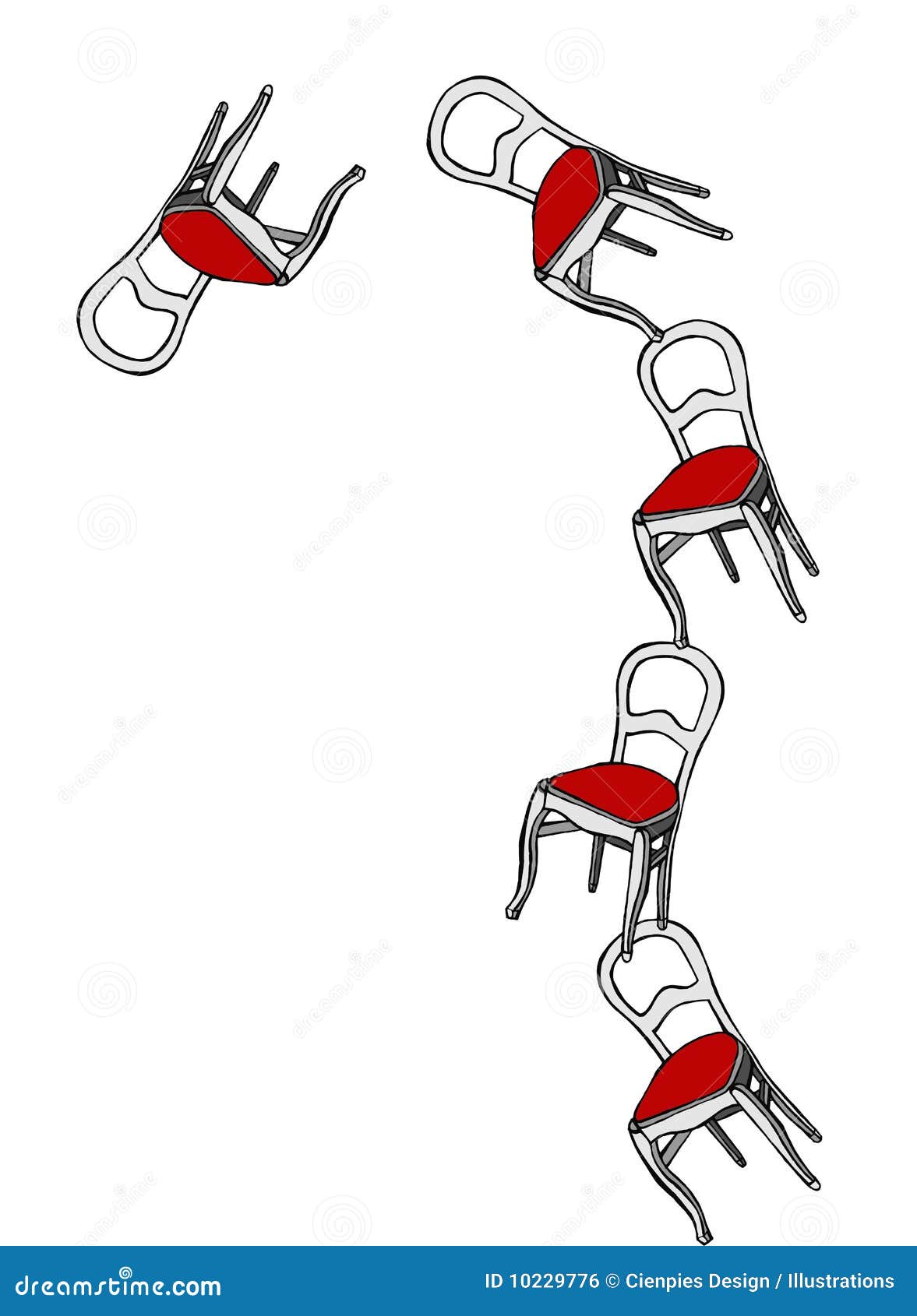 Juggling Chairs Loosing Balance Stock Vector - Illustration of chain ...