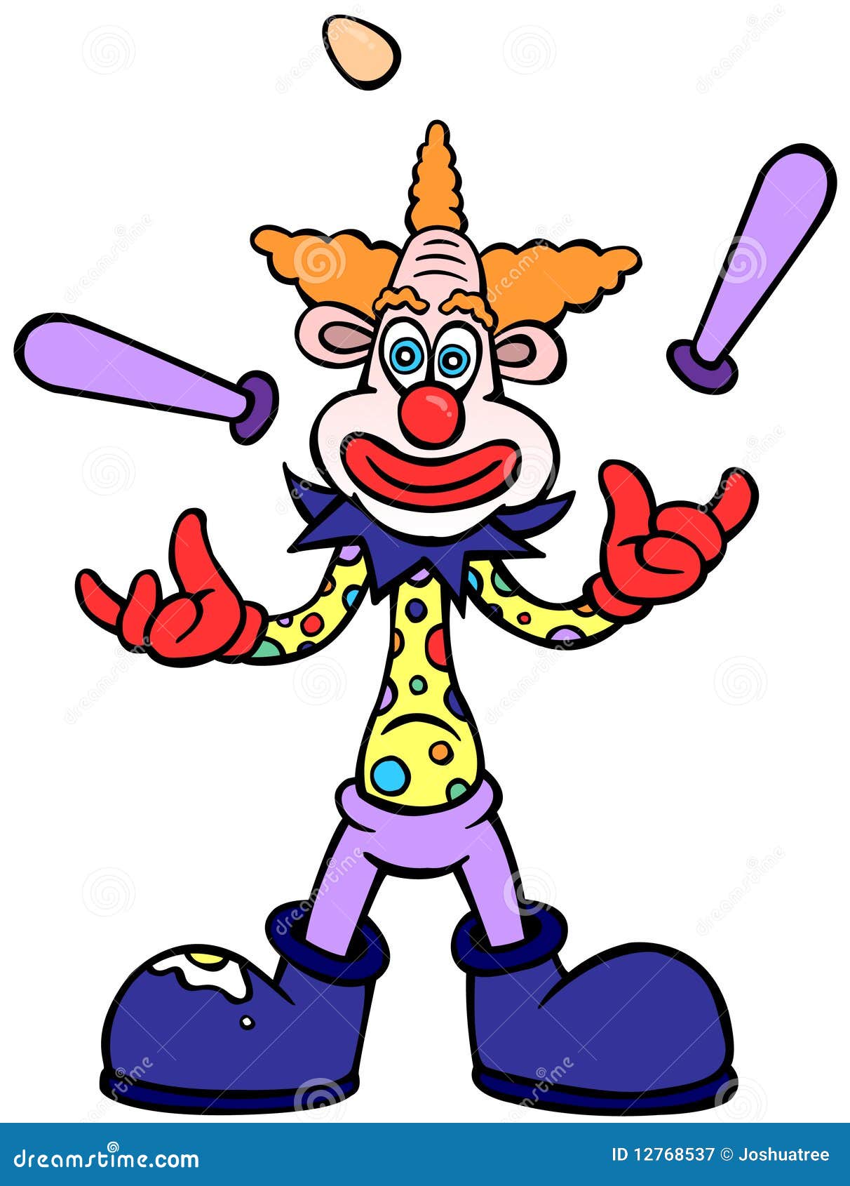 Juggling Clown stock vector. Illustration of spotted - 12768537