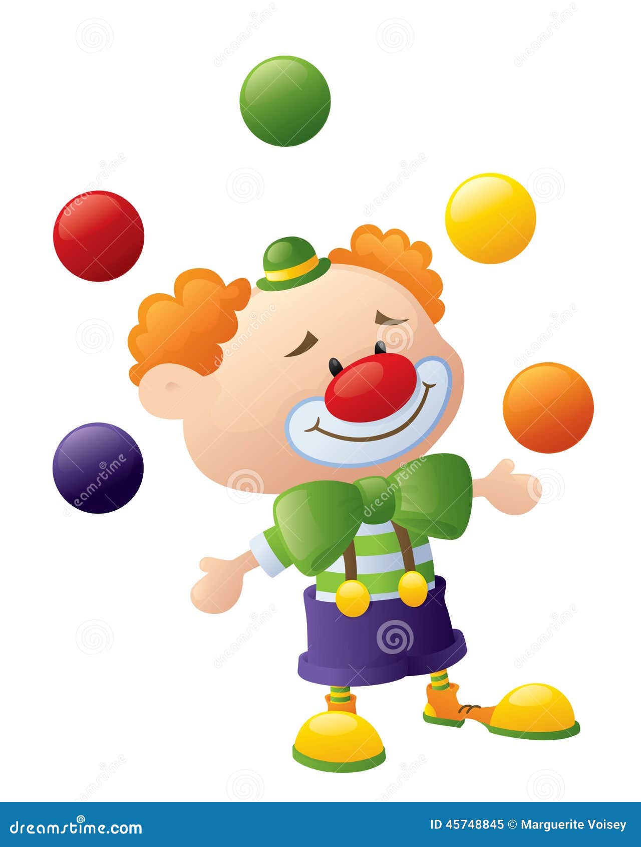 Juggling Clown stock vector. Illustration of happy, nose - 45748845