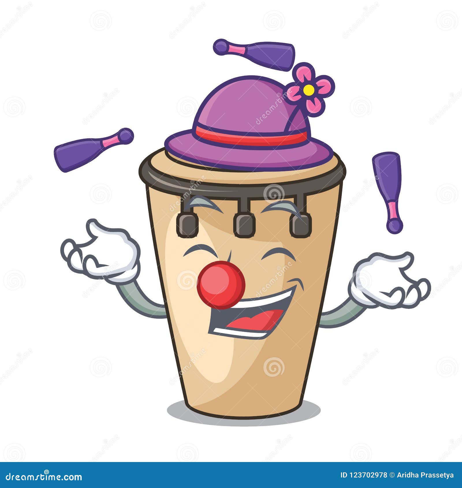 Juggling Conga Mascot Cartoon Style Stock Vector - Illustration of ...