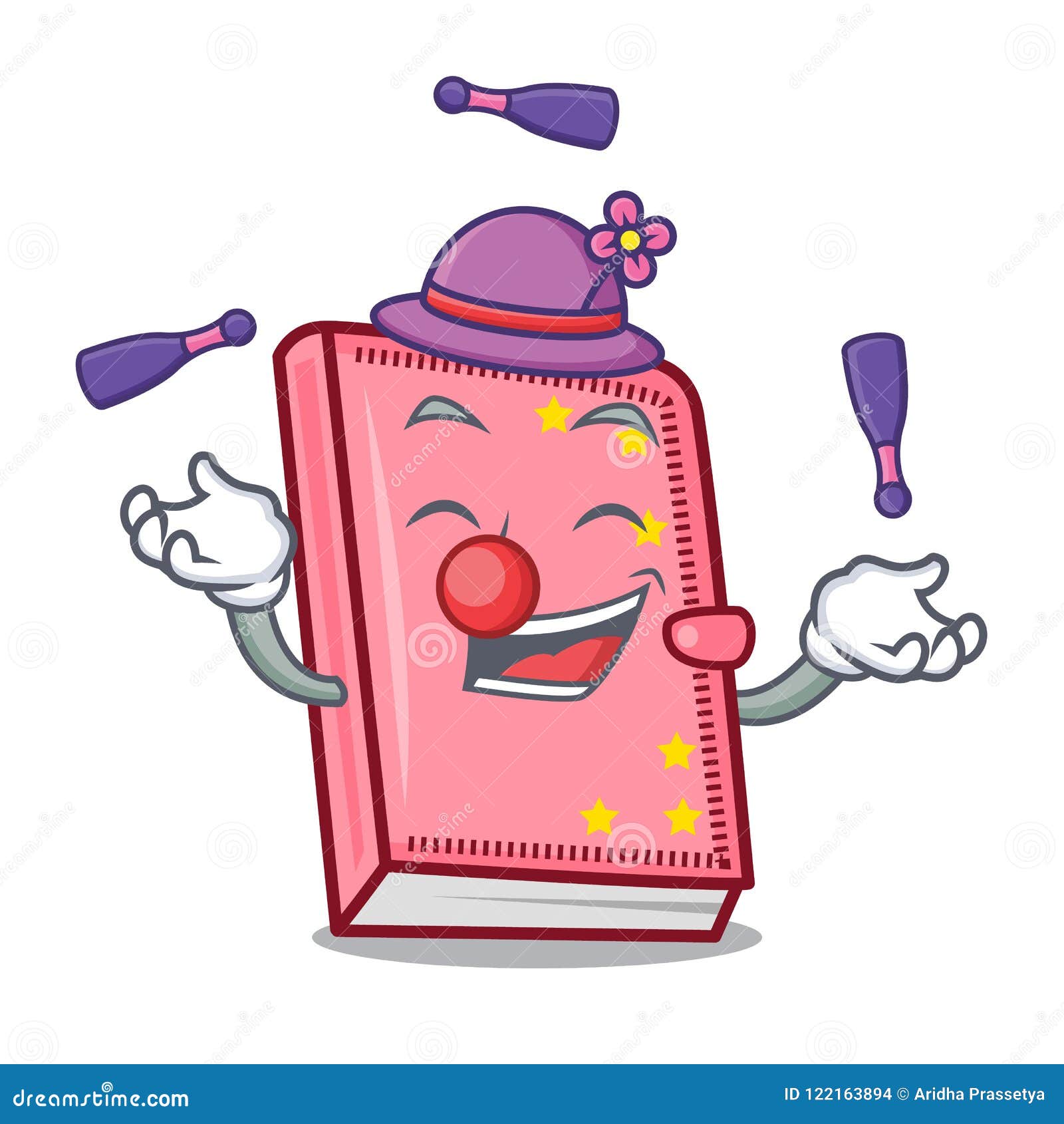 Juggling Diary Mascot Cartoon Style Stock Vector - Illustration of ...